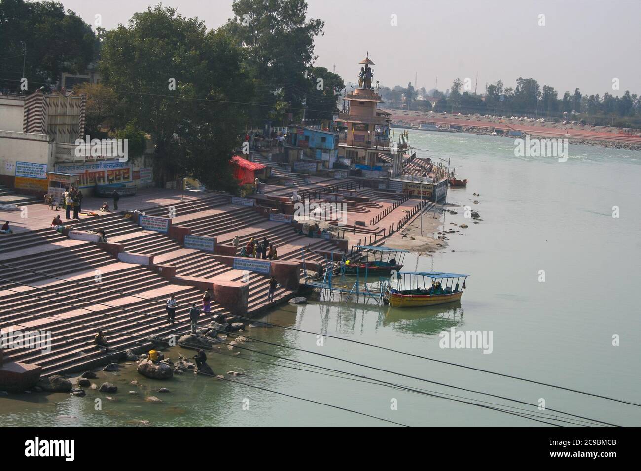 Ram Jhula is a suspension bridge across the river Ganges, Rishikesh and ...