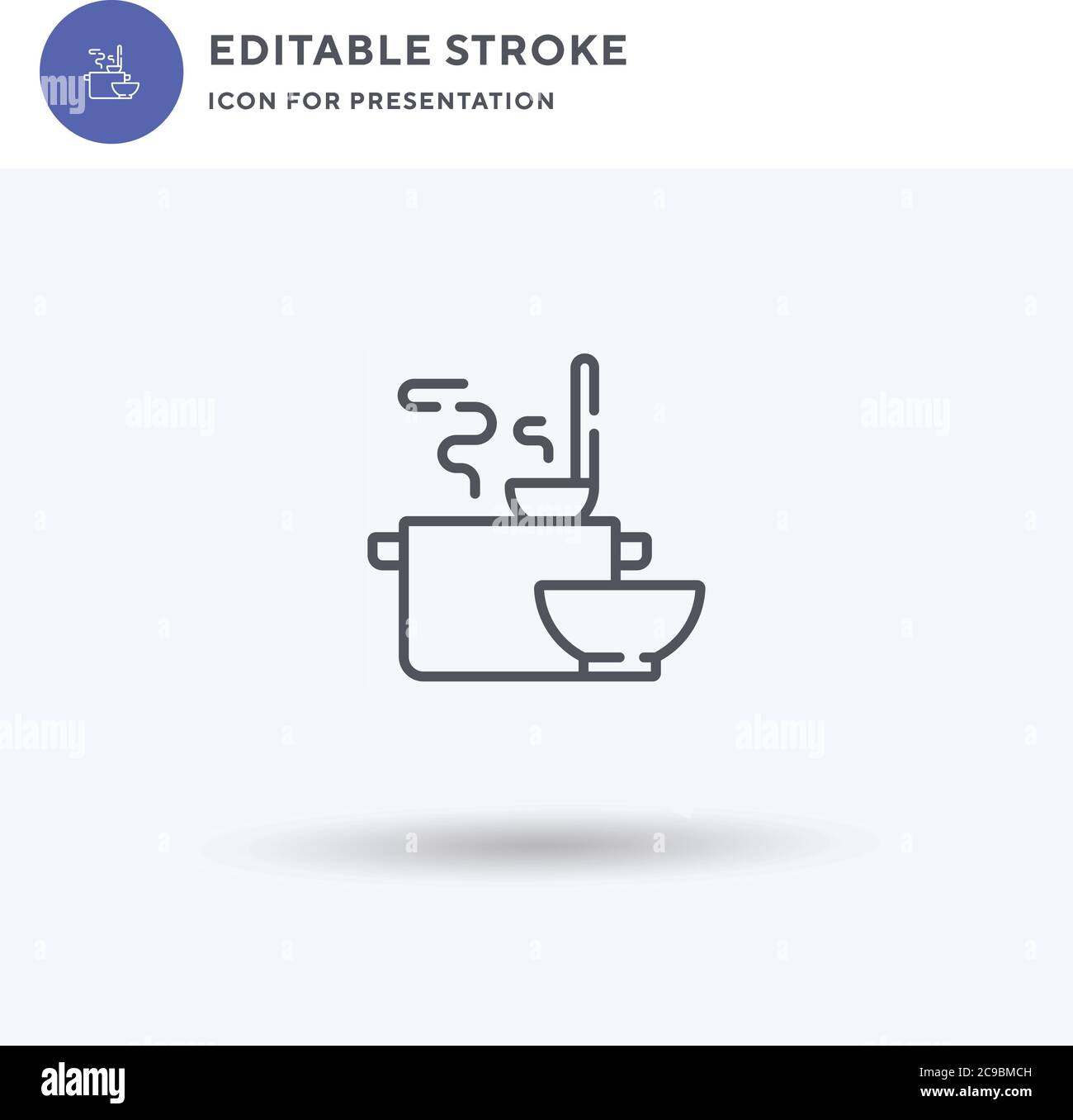 Soup icon vector, filled flat sign, solid pictogram isolated on white ...