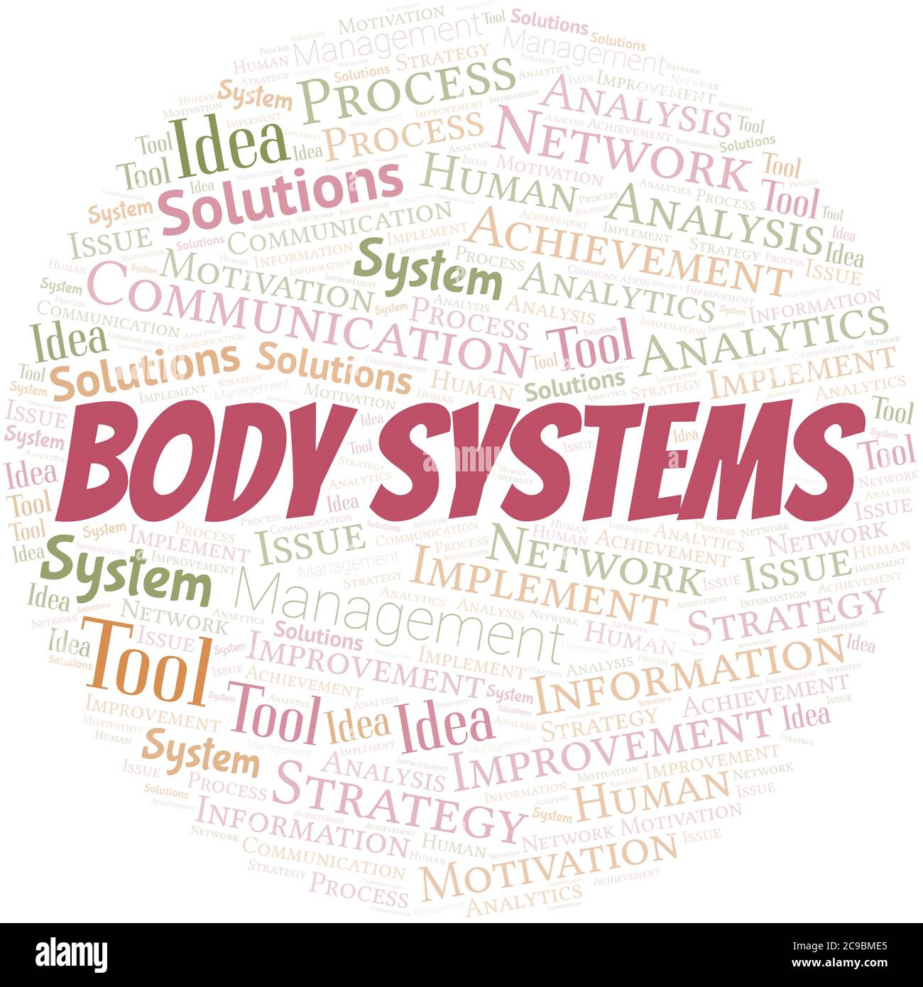 Body Systems typography vector word cloud. Wordcloud collage made with ...