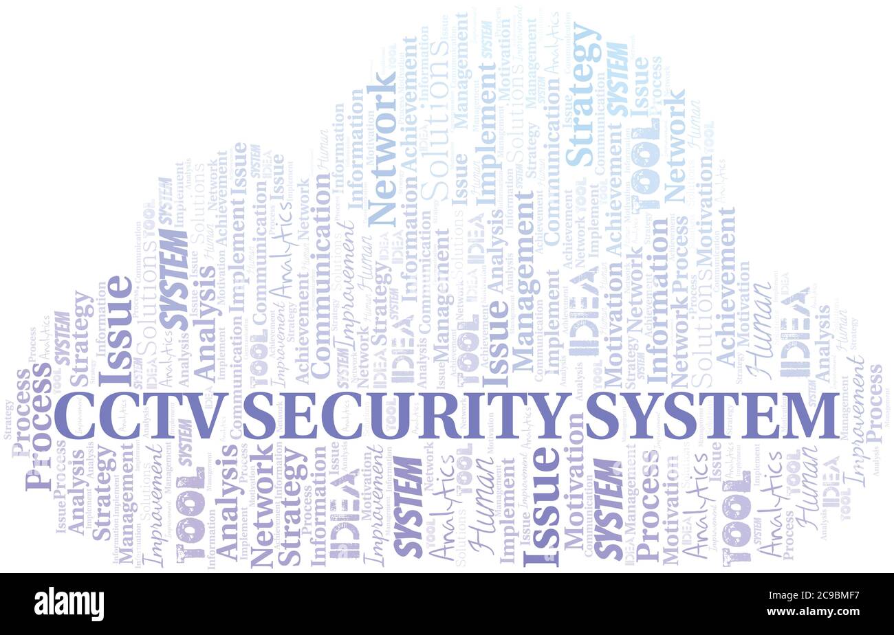 Cctv Security System typography vector word cloud. Wordcloud collage ...