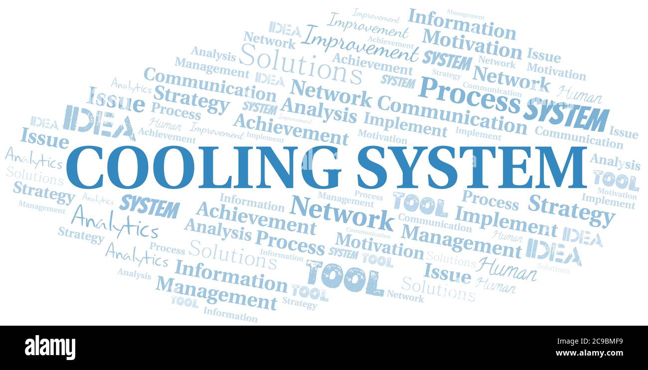 Cooling System typography vector word cloud. Wordcloud collage made ...
