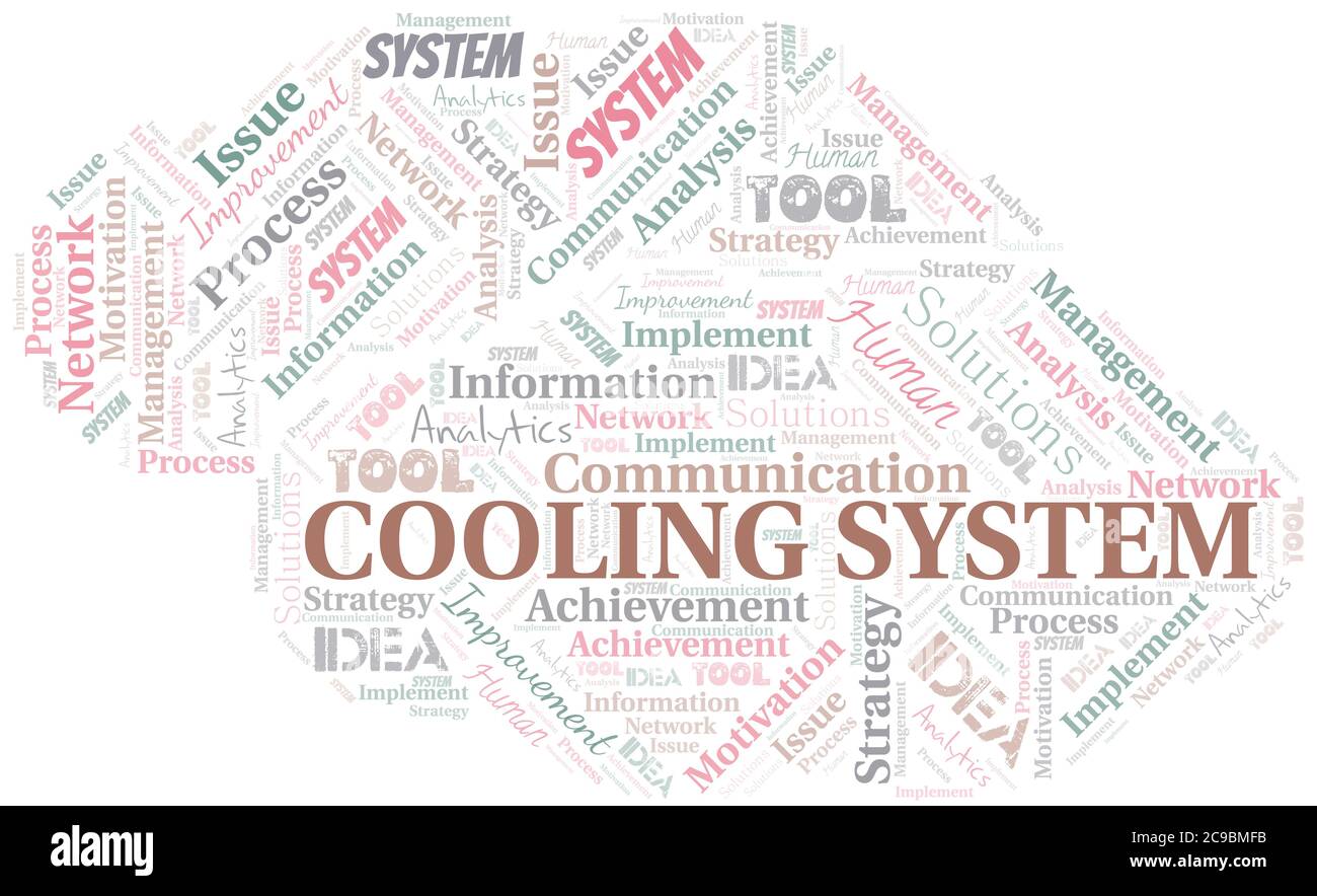 Cooling System typography vector word cloud. Wordcloud collage made ...