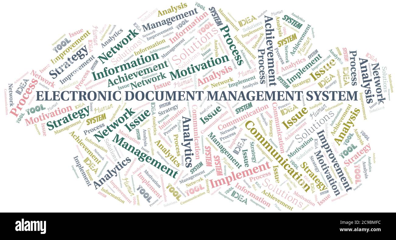 Electronic Document Management System typography vector word cloud ...