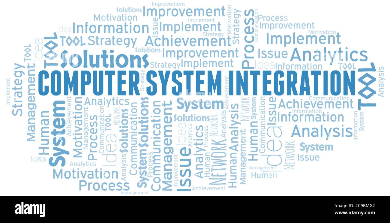 Computer System Integration typography vector word cloud. Wordcloud ...
