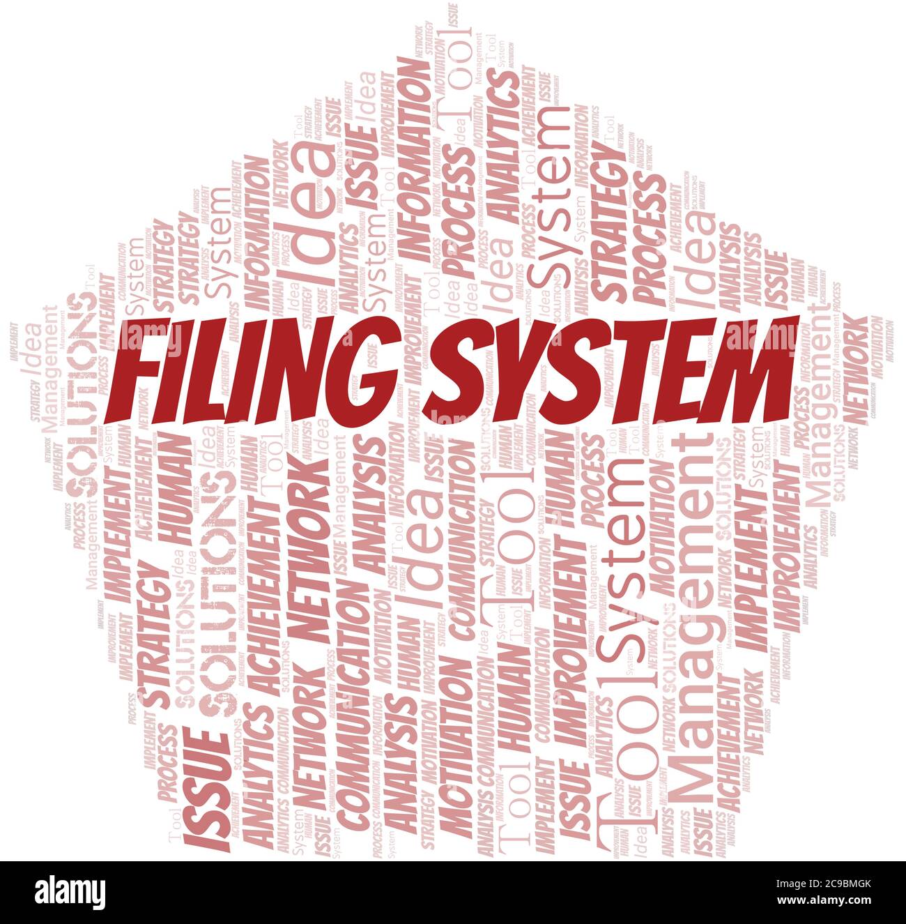 Filing System typography vector word cloud. Wordcloud collage made with ...