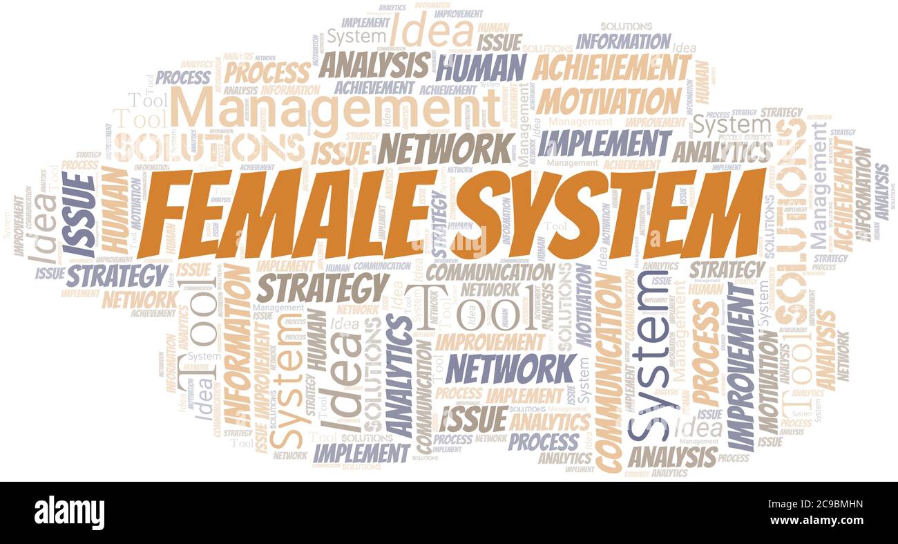 Female System typography vector word cloud. Wordcloud collage made with ...