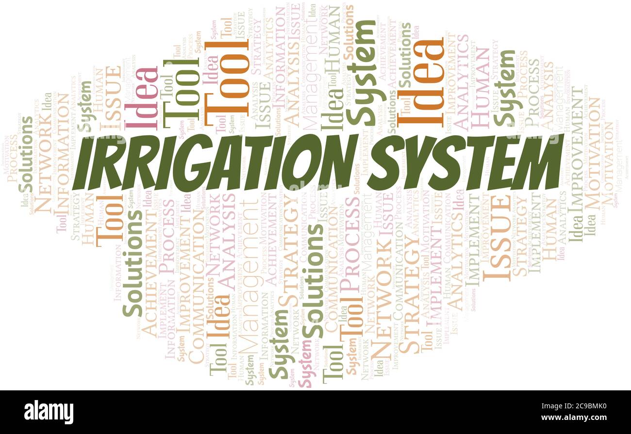 Irrigation System typography vector word cloud. Wordcloud collage made ...
