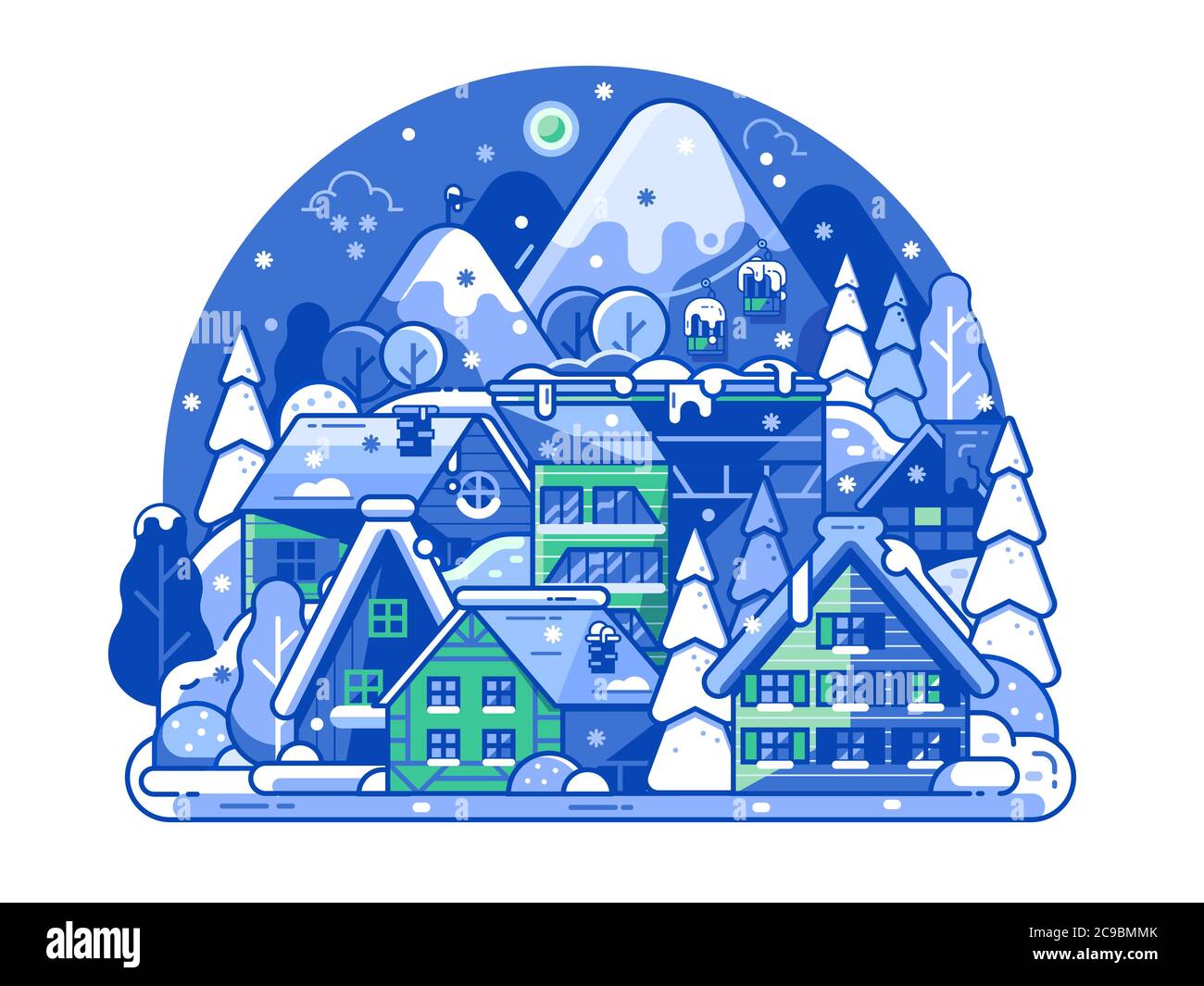 Winter scene night Cut Out Stock Images & Pictures - Alamy