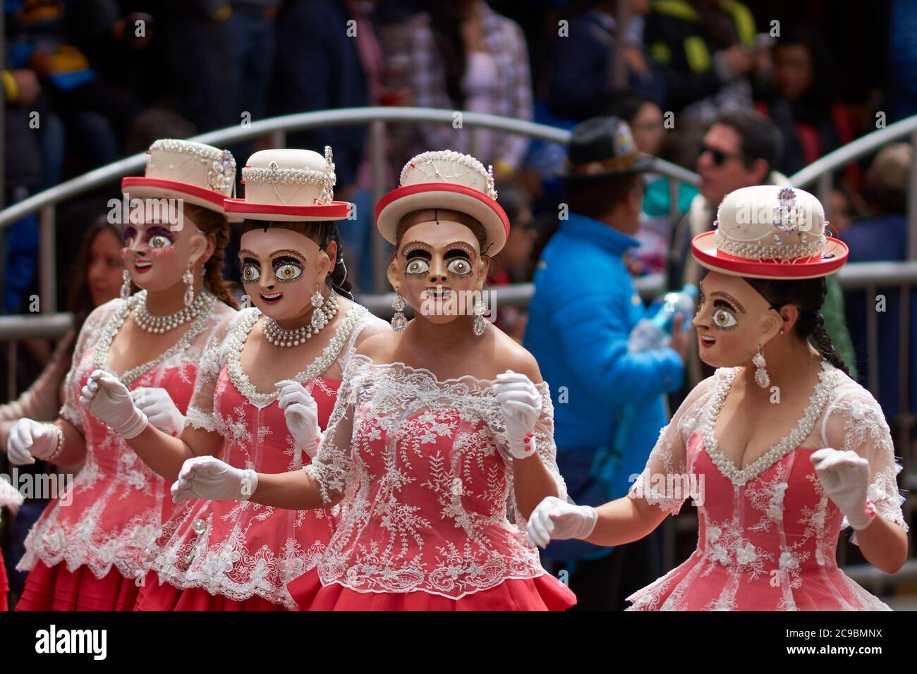 Diablada dancers in ornate costumes parade through the mining city of ...