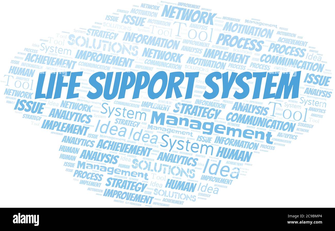 Life Support System typography vector word cloud. Wordcloud collage ...