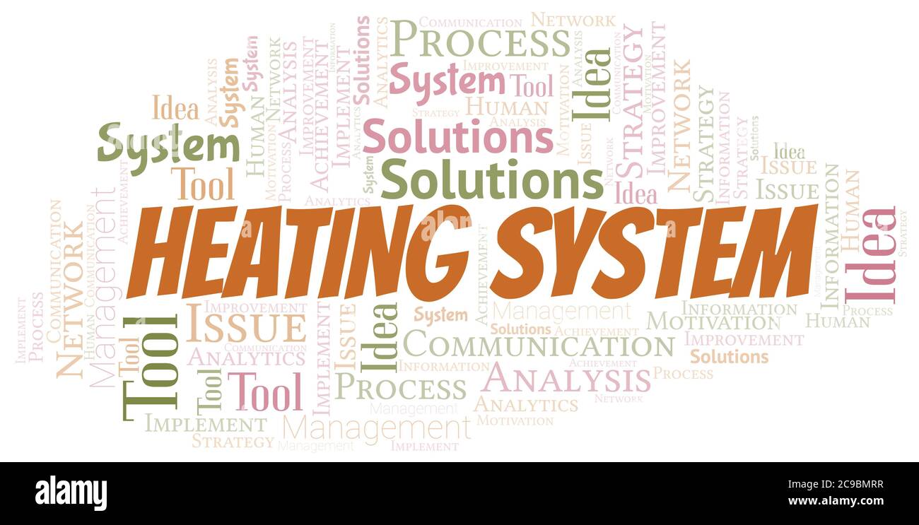 Heating System typography vector word cloud. Wordcloud collage made ...