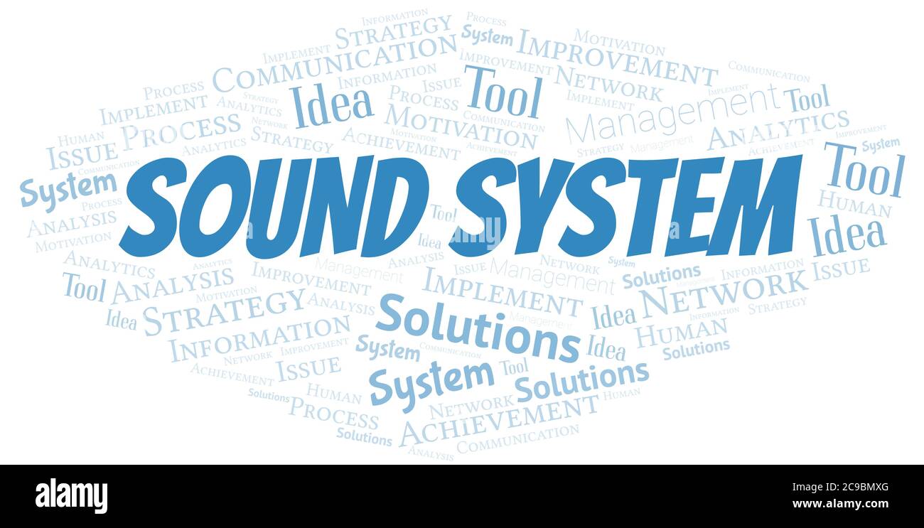 Sound System typography vector word cloud. Wordcloud collage made with ...