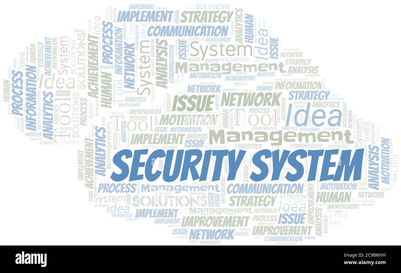 Security System typography vector word cloud. Wordcloud collage made ...