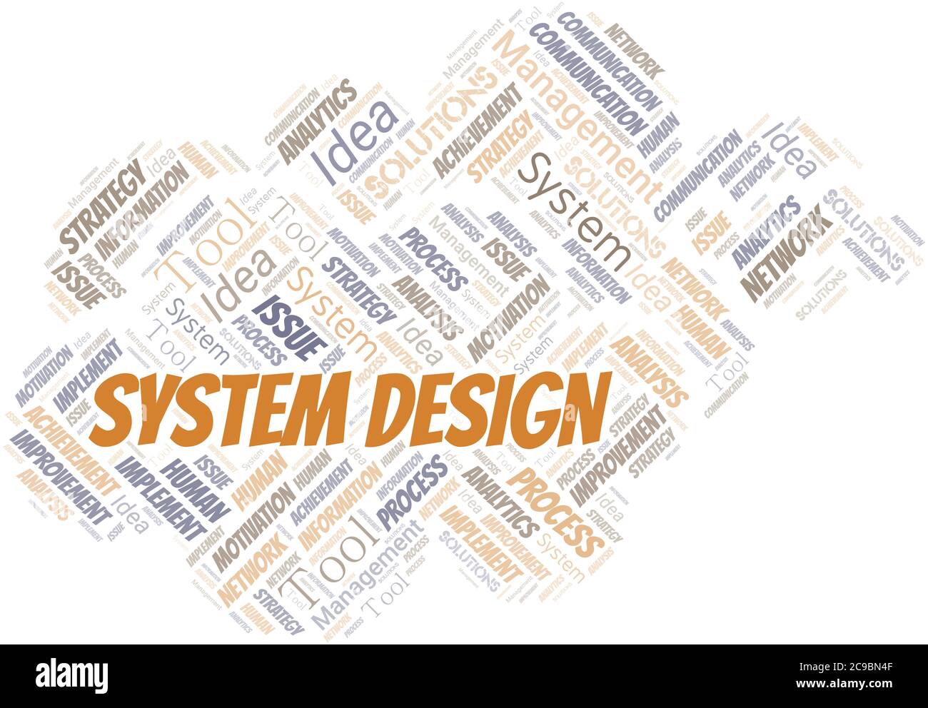 System Design typography vector word cloud. Wordcloud collage made with ...