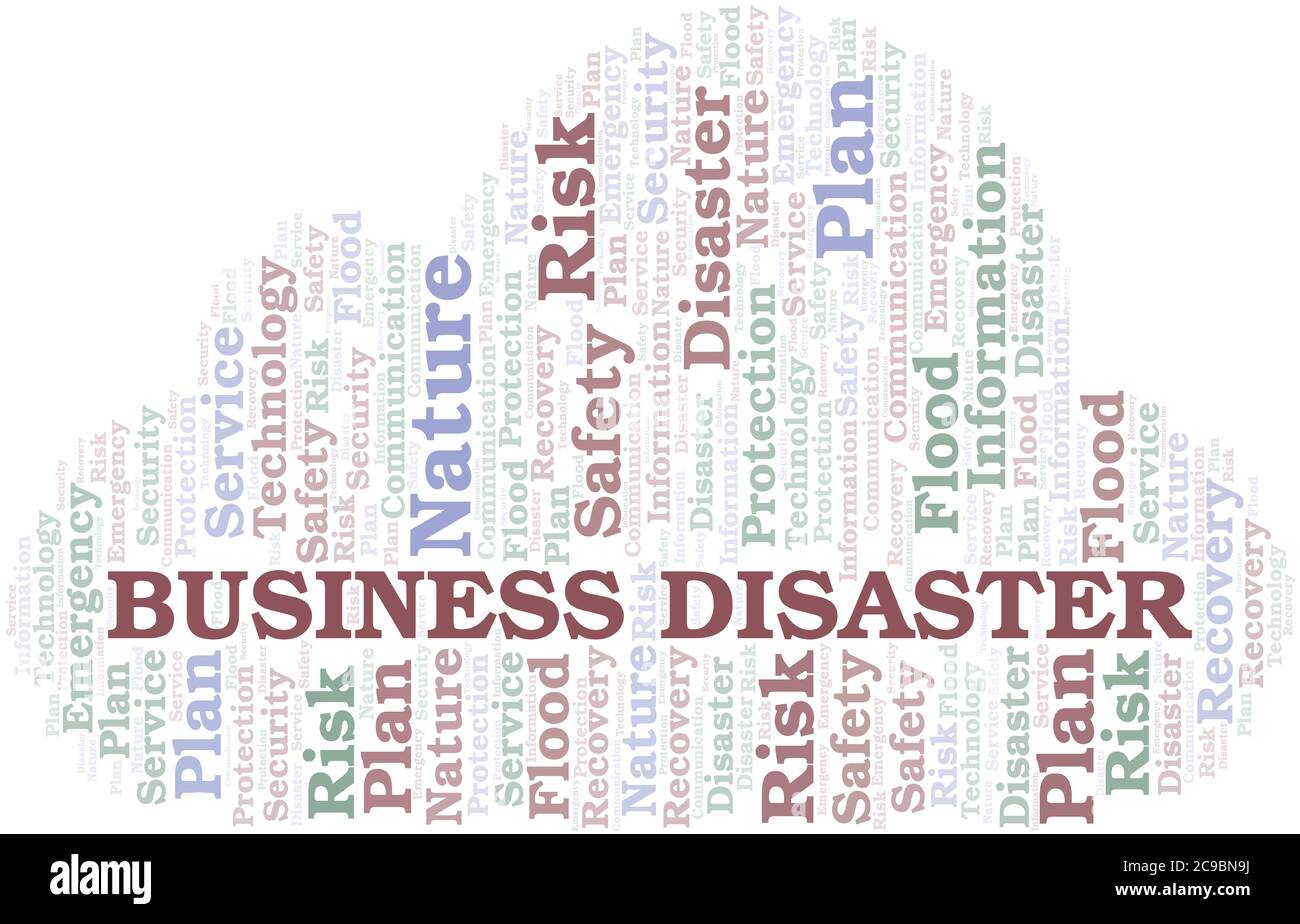 Business Disaster typography vector word cloud. Wordcloud collage made ...