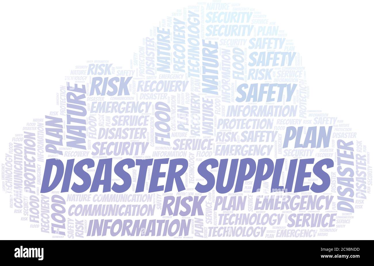 Disaster Supplies typography vector word cloud. Wordcloud collage made ...