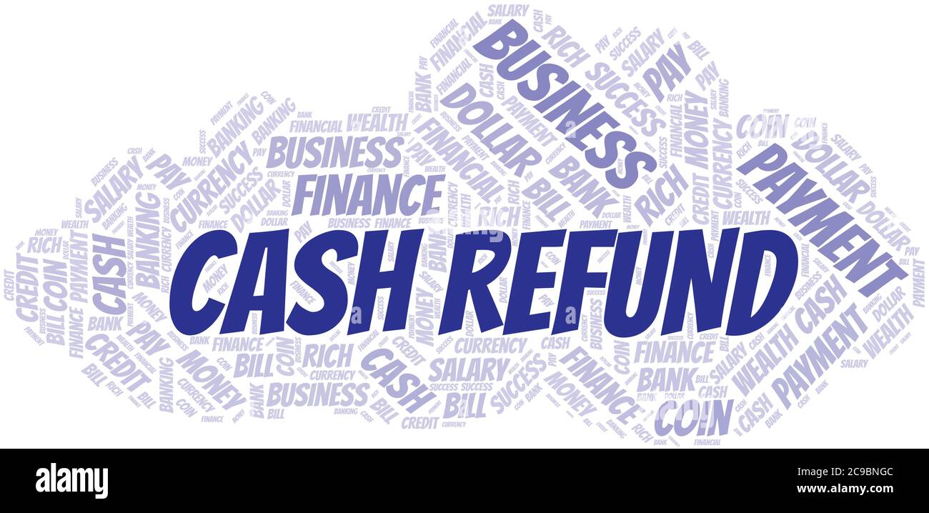 Cash Refund typography vector word cloud. Wordcloud collage made with ...