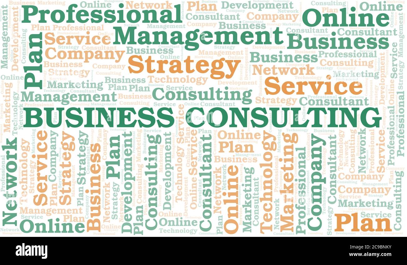 Business Consulting typography vector word cloud. Wordcloud collage ...