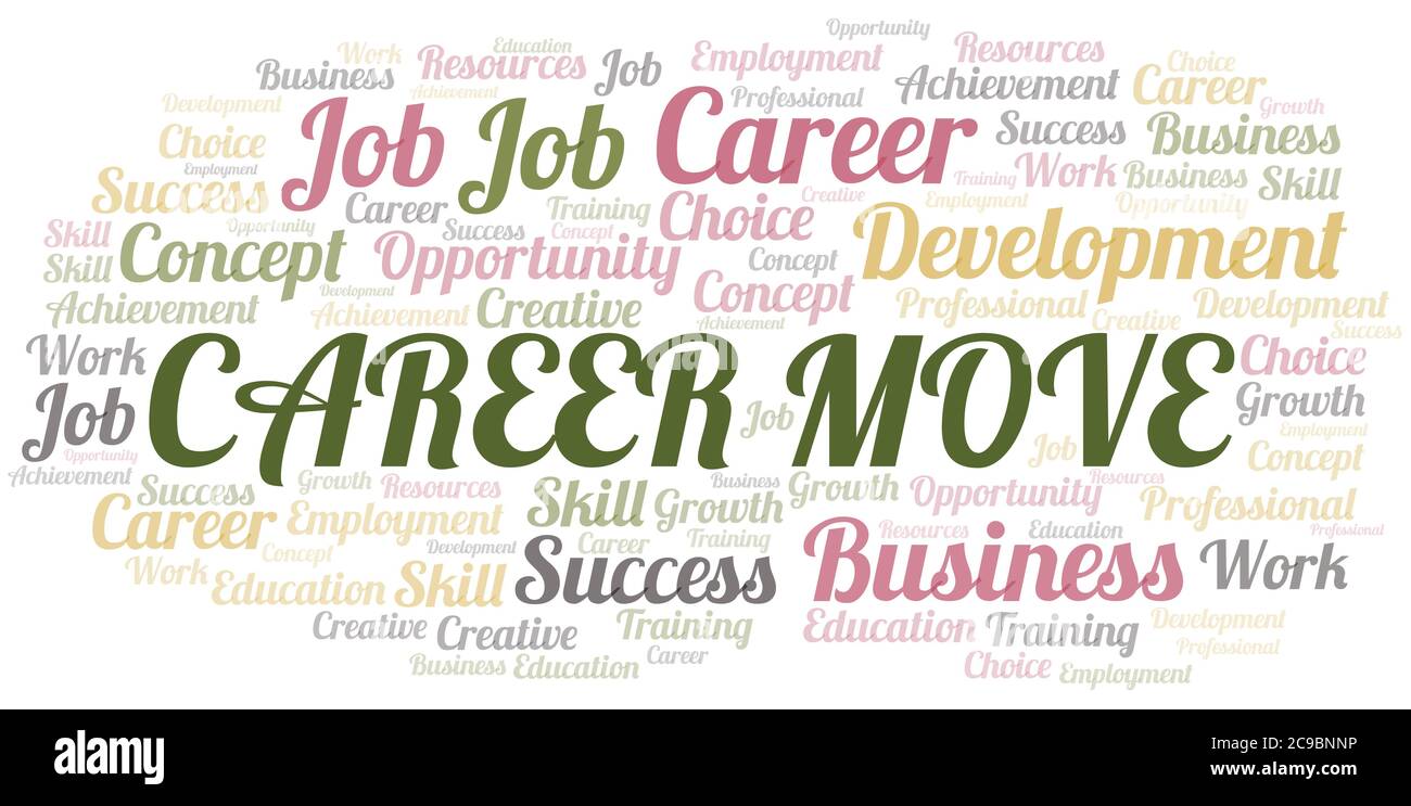 Career Move typography vector word cloud. Wordcloud collage made with ...