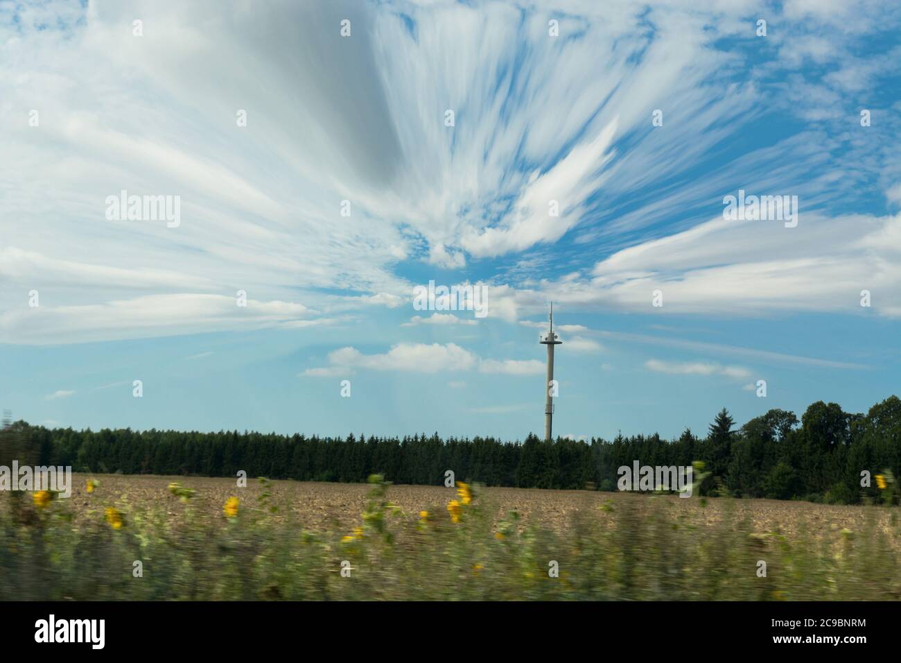 GSM transceiver tower in the country, base transceiver station (BTS ...