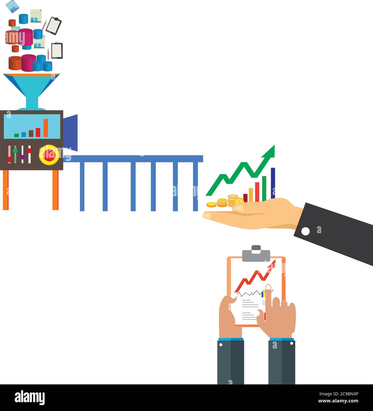 data input process, data is processed to produce actionable information ...