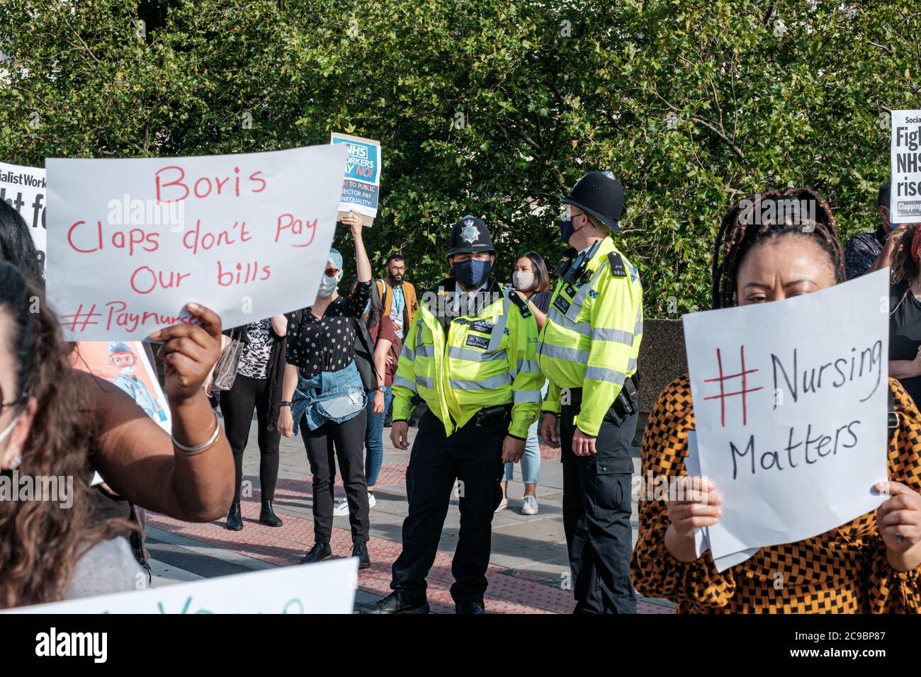 NHS workers descended to Downing Street to demand an immediate pay rise ...