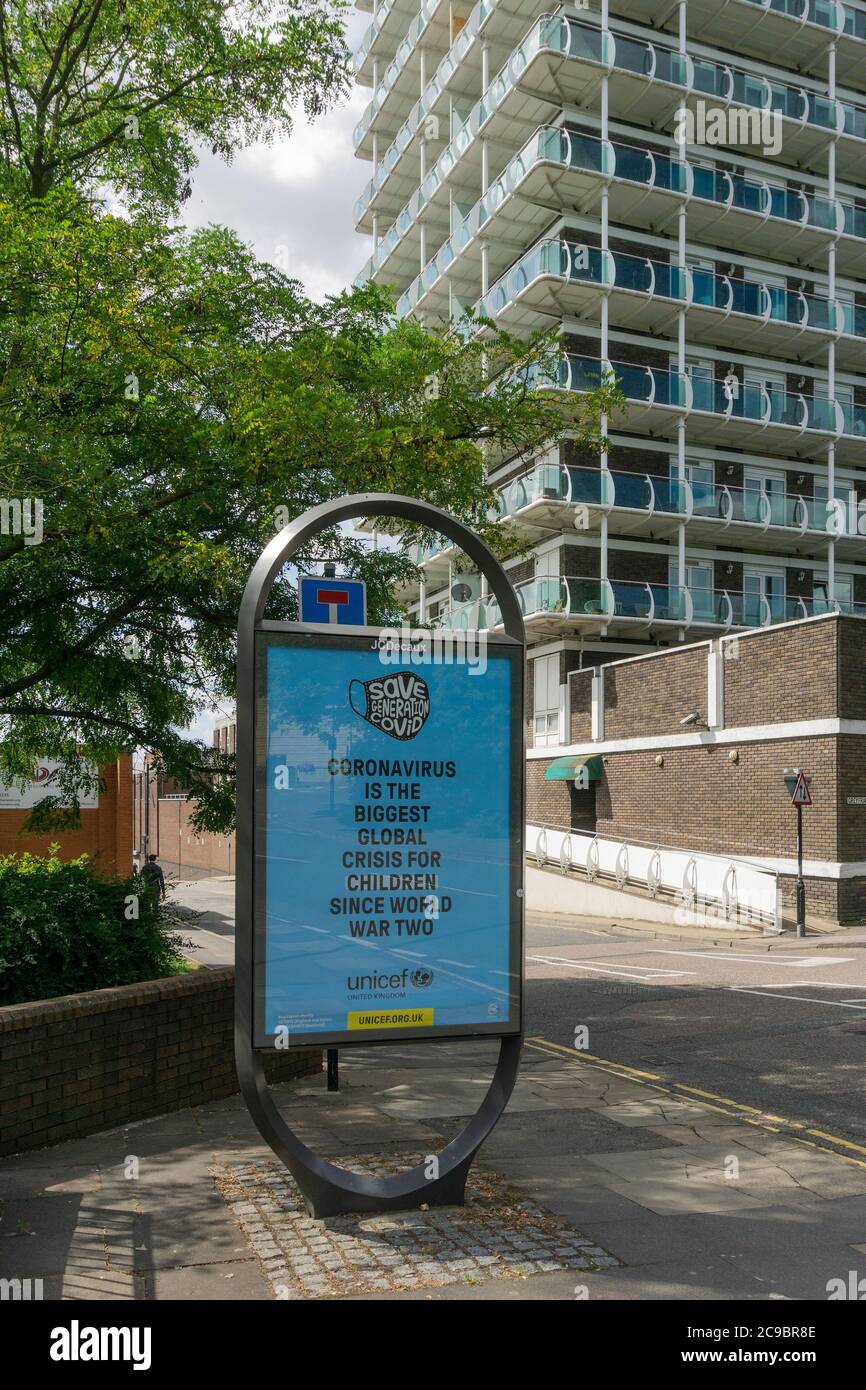 Poster for Save Generation Covid, town centre, Northampton, UK Stock ...