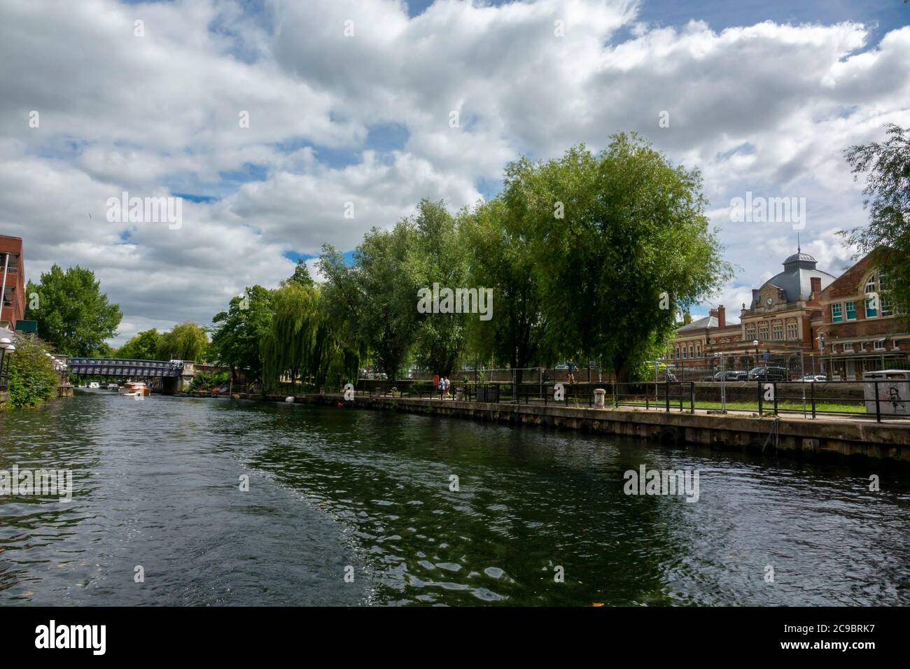 Norwich railway station from river Stock Photo - Alamy