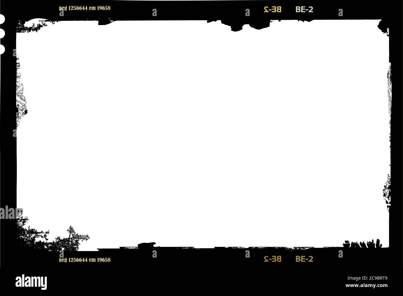 Empty frame of photographic analog film, camera film, grungy photo ...