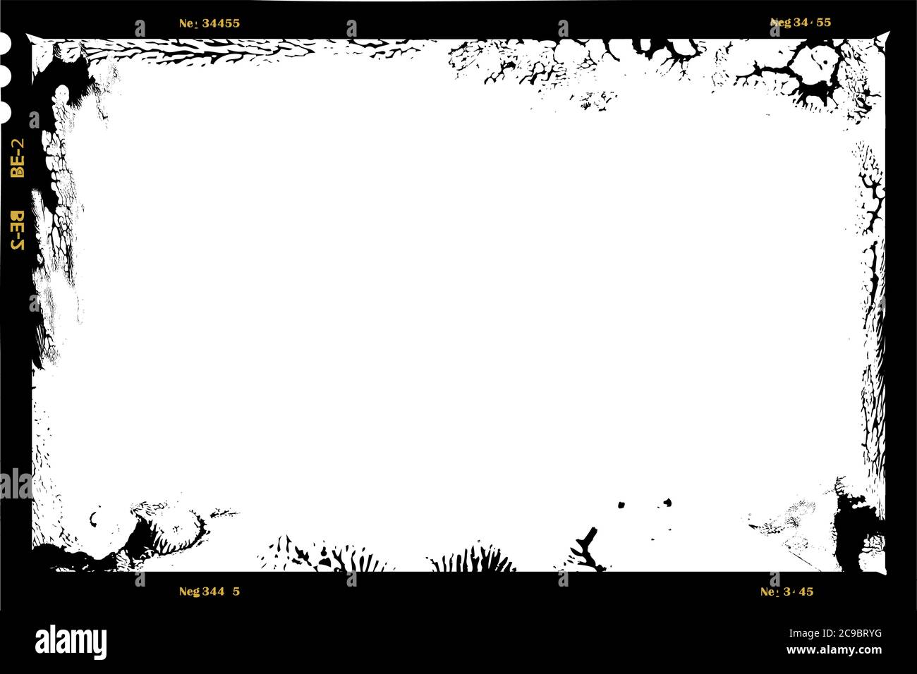 Empty frame of photographic analog film, camera film, grungy photo ...