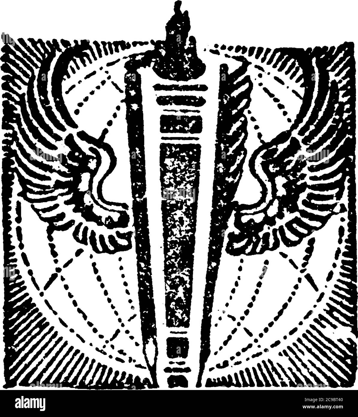 A Doodad in heavy design, vintage line drawing or engraving ...