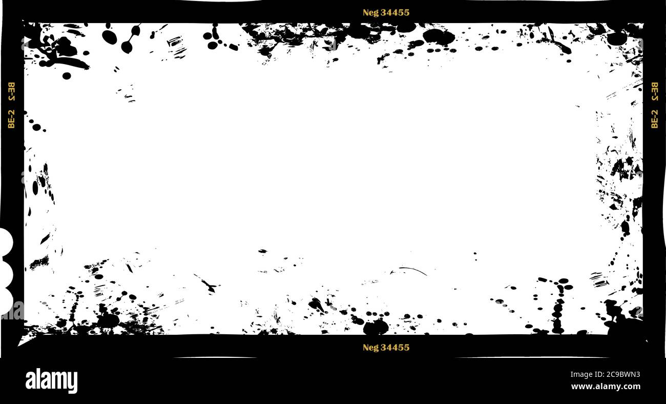 Empty frame of photographic analog film, camera film, grungy photo ...