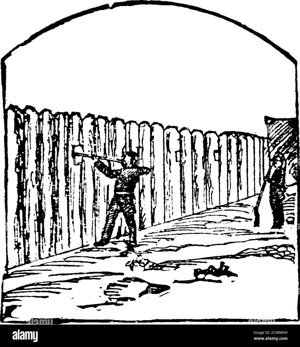 Wooden stakes Stock Vector Images - Alamy