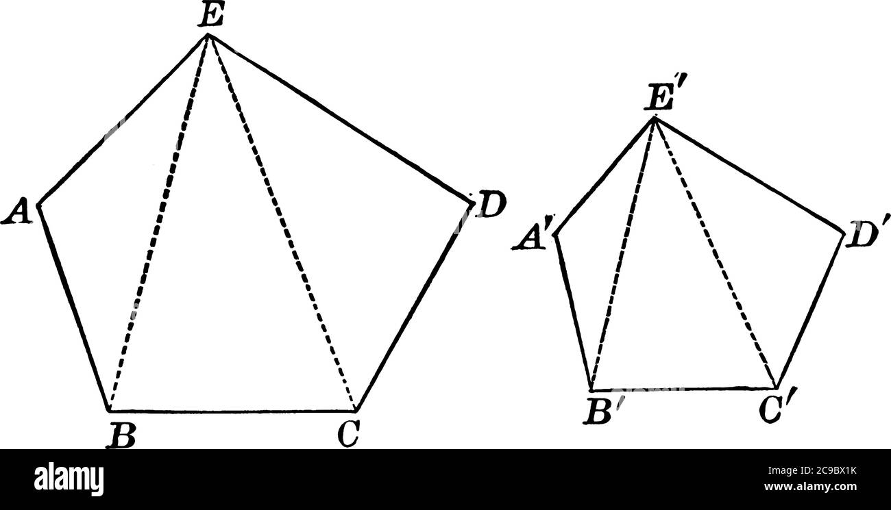 Two pentagons which is similar and proportional to each other, vintage ...