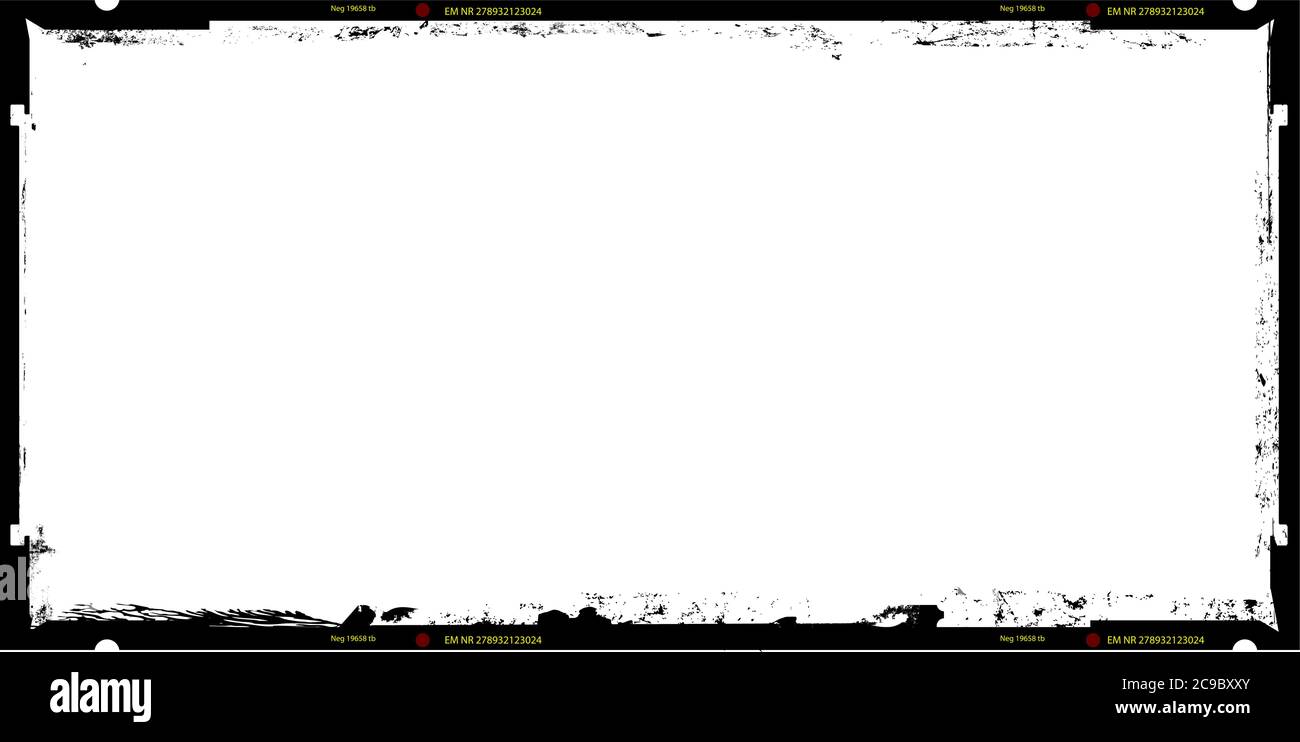 Empty frame of photographic analog film, camera film, grungy photo ...