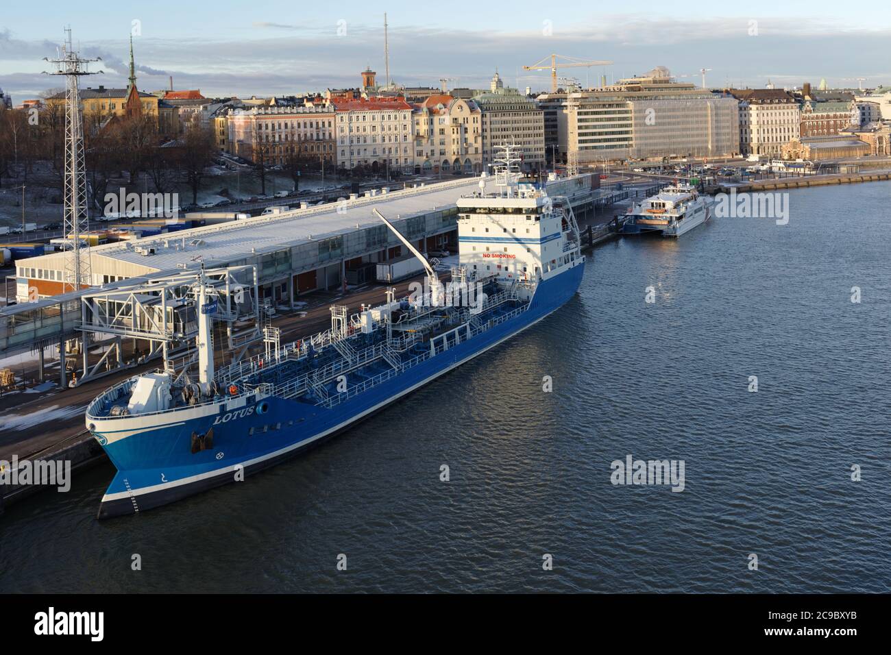 Refueling ship at the Olympia terminal in Helsinki, Finland Stock Photo ...