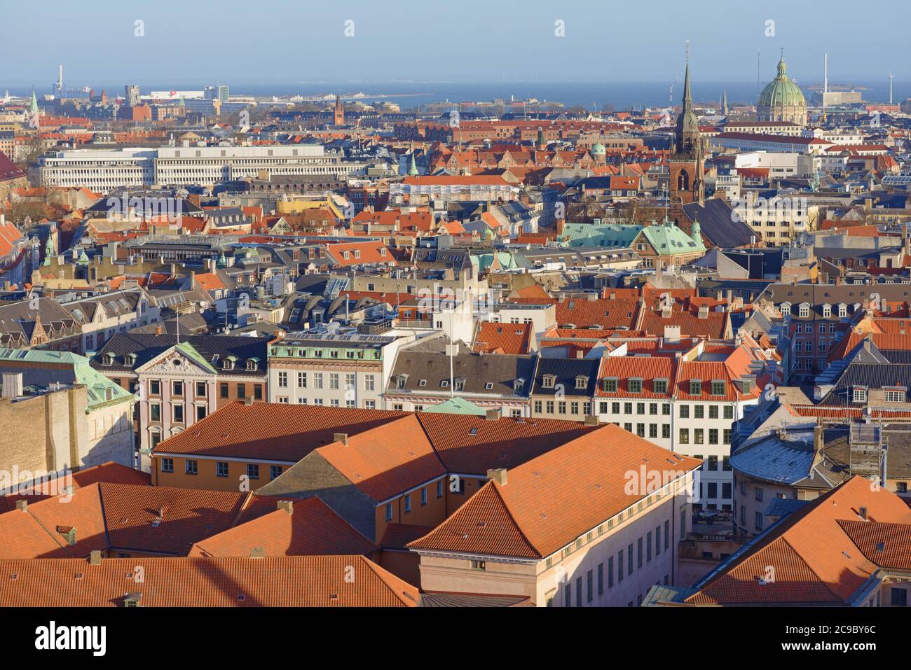 Cityscape of Copenhagen, the capital city of Denmark, in a sunnu day ...