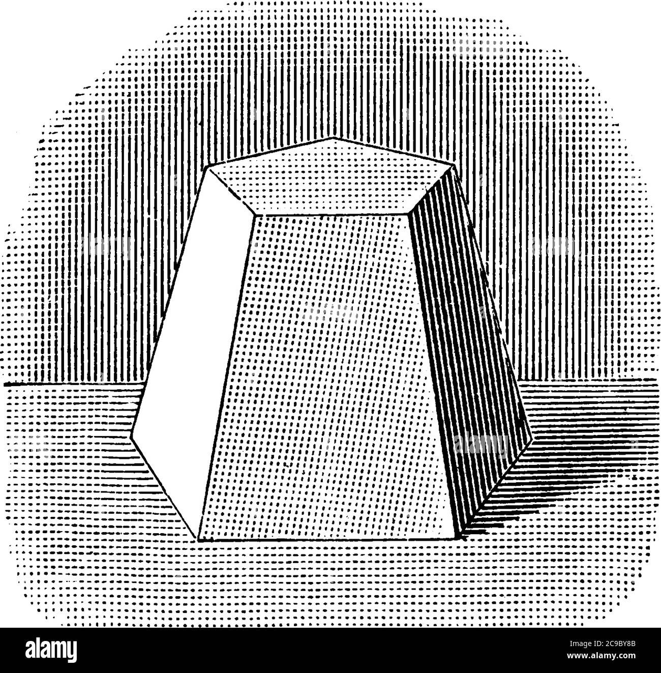 Lower part of the pentagonal pyramid cut by horizontal plane, also ...