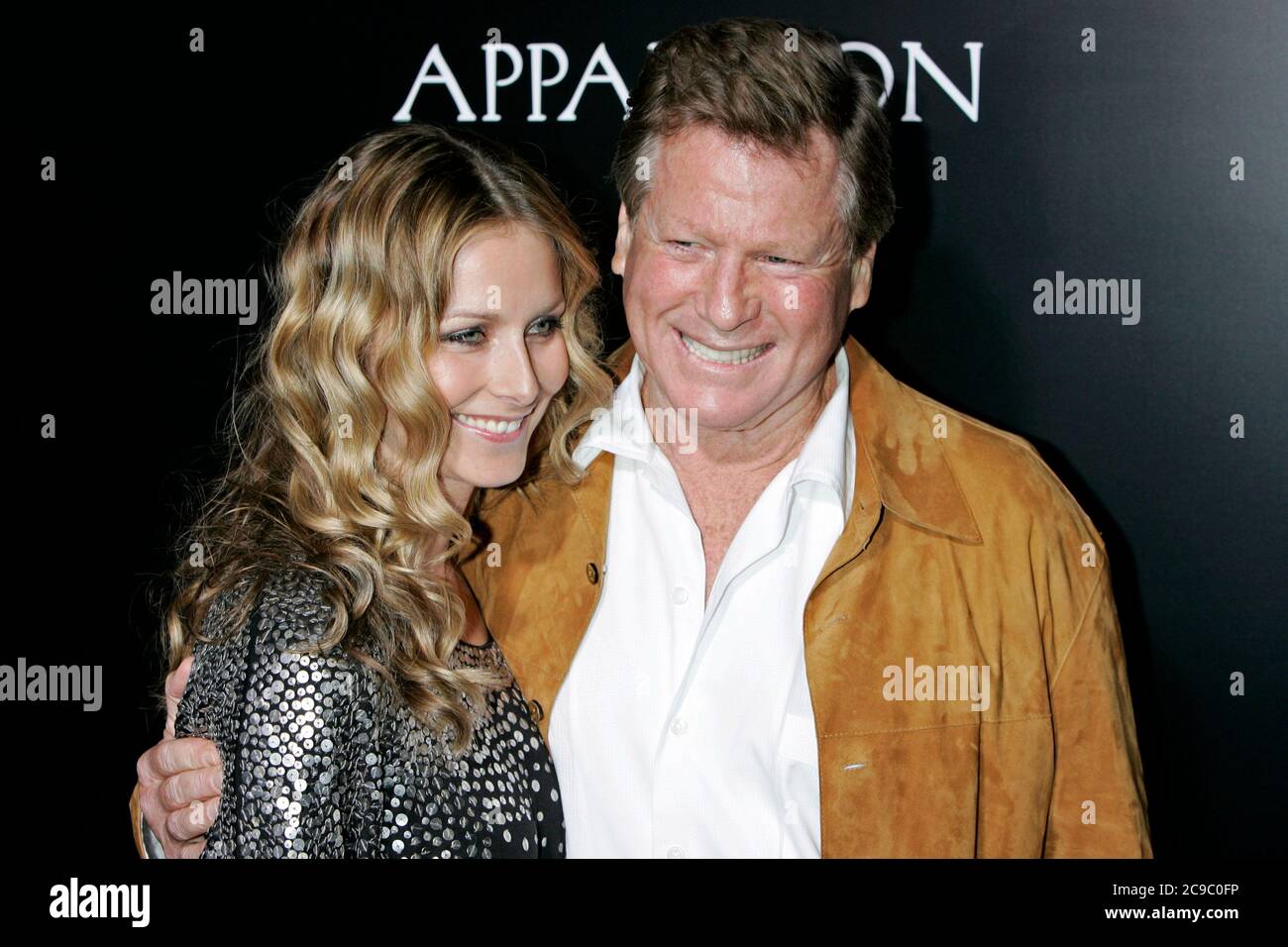 Marketa Janska with friend Ryan O'Neal at the premiere of the movie ...