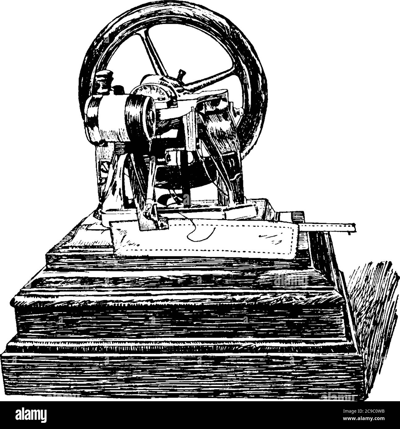 Model of Sewing machine used for stitching clothes, vintage line ...