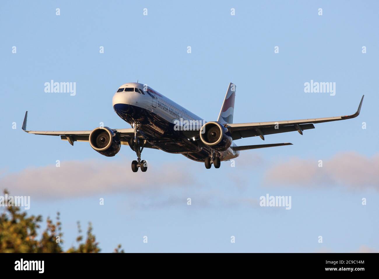 An Airbus A321-251NX flying for British Airways lands at London Heathrow Airport Stock Photo - Alamy