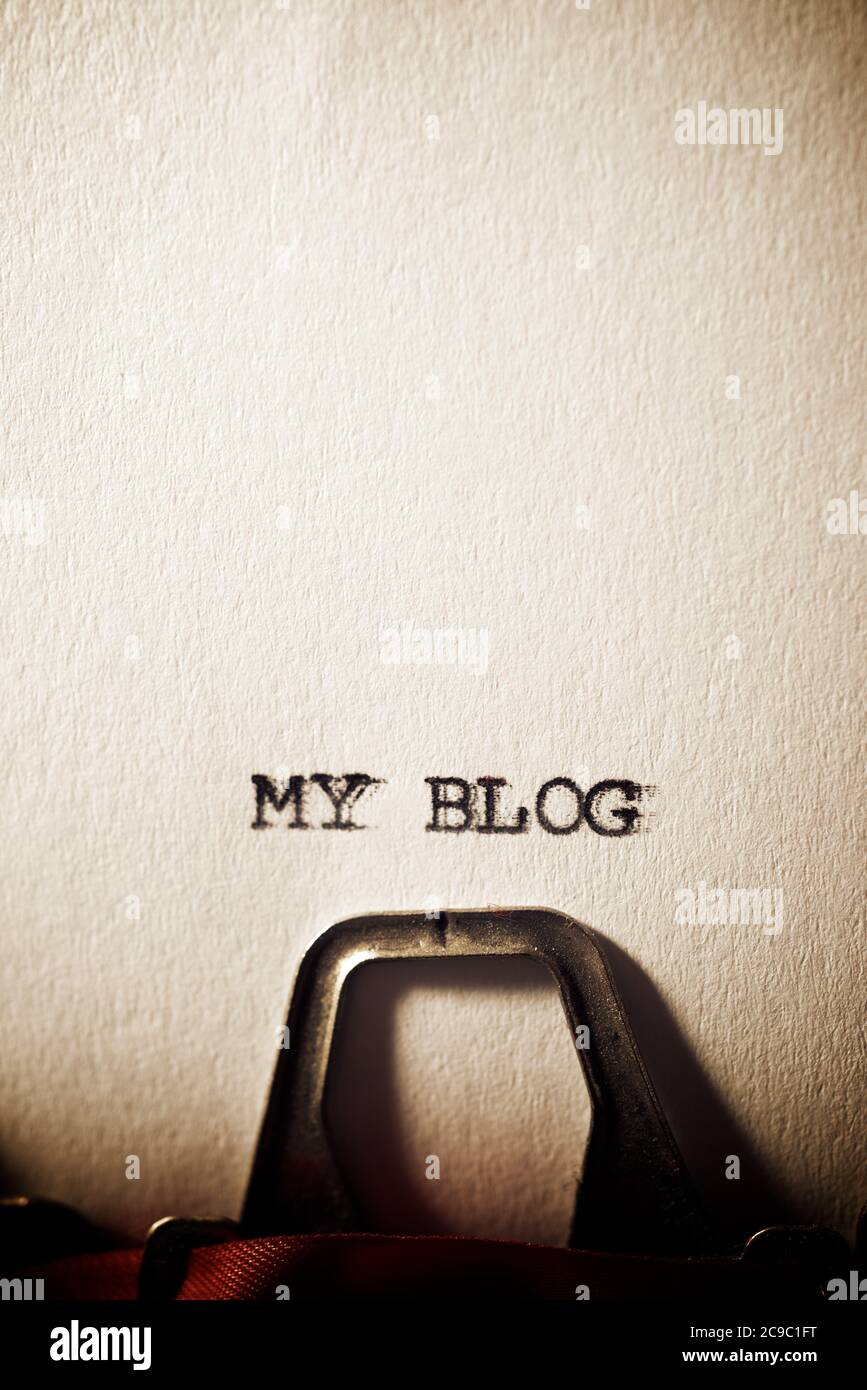 My blog text written with a typewriter Stock Photo - Alamy