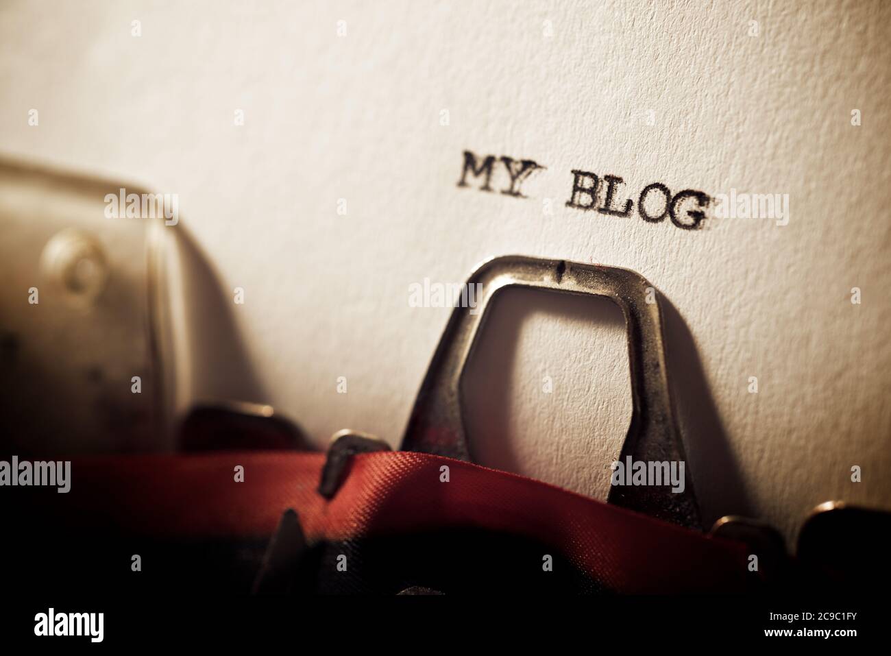 My blog text written with a typewriter Stock Photo - Alamy