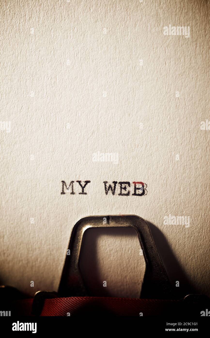 My web text written with a typewriter Stock Photo - Alamy