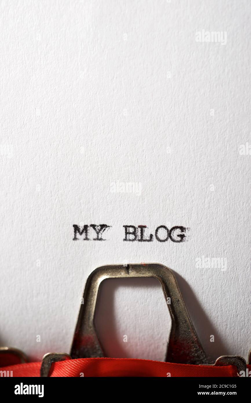 My blog text written with a typewriter Stock Photo - Alamy