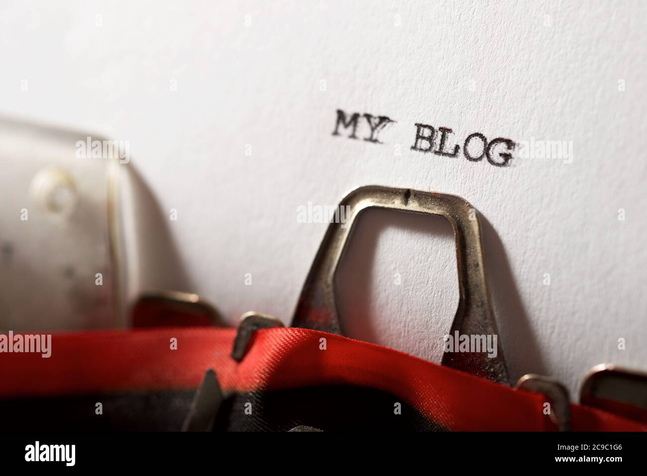 My blog text written with a typewriter Stock Photo - Alamy