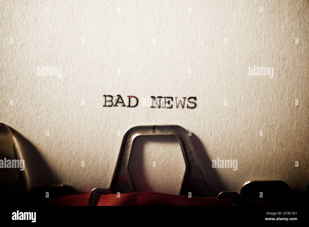 Bad news text written with a typewriter Stock Photo - Alamy