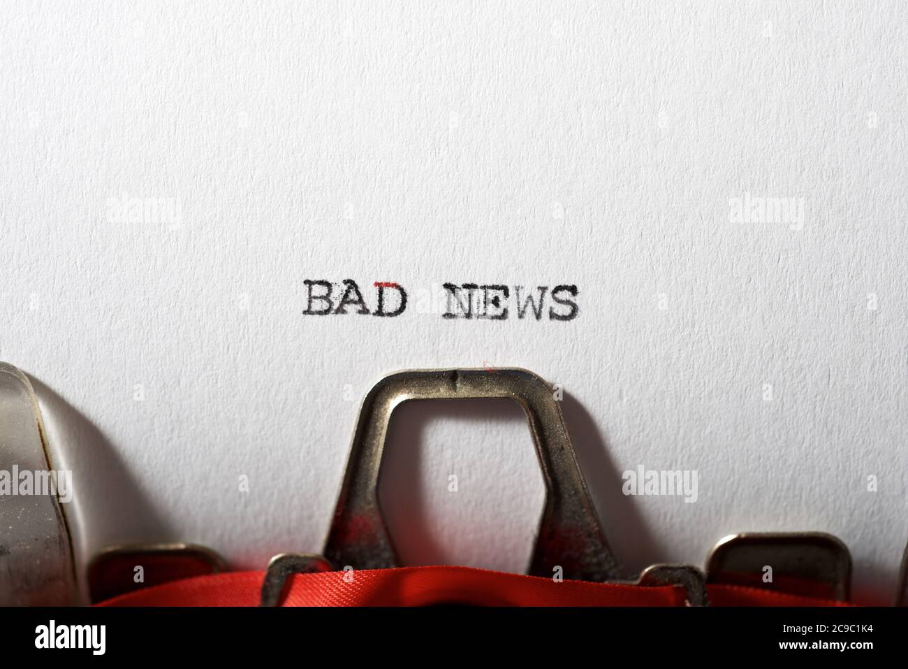 Bad news text written with a typewriter Stock Photo - Alamy
