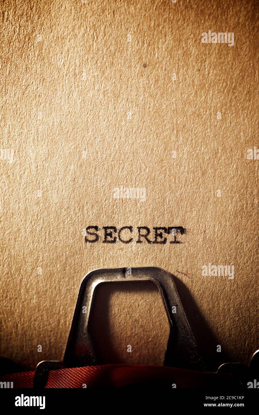 Secret word written with a typewriter Stock Photo - Alamy