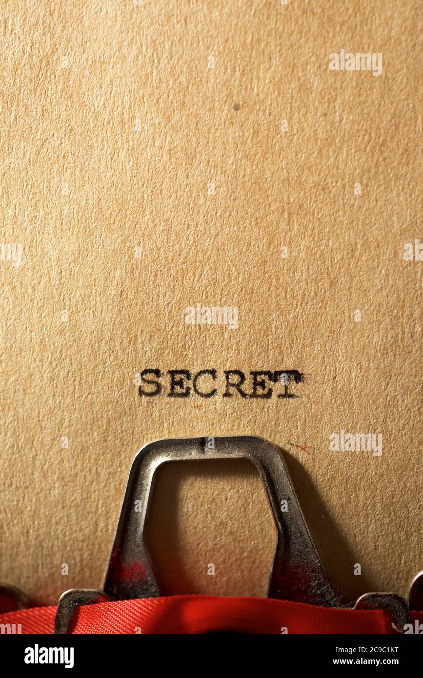 Secret word written with a typewriter Stock Photo - Alamy